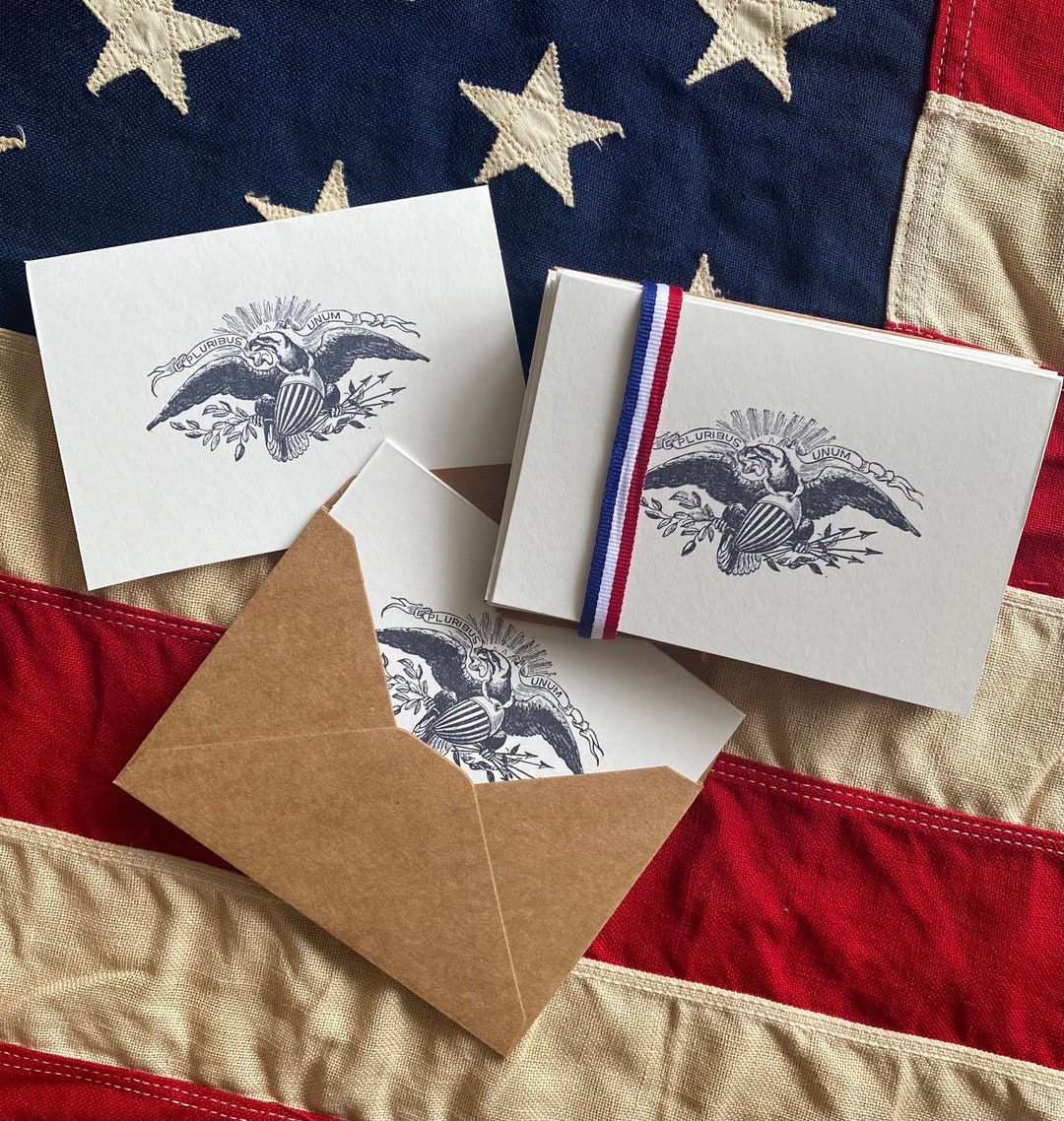 Patriotic Eagle Blank Note Cards (set of 8): Majestic Symbols of ...