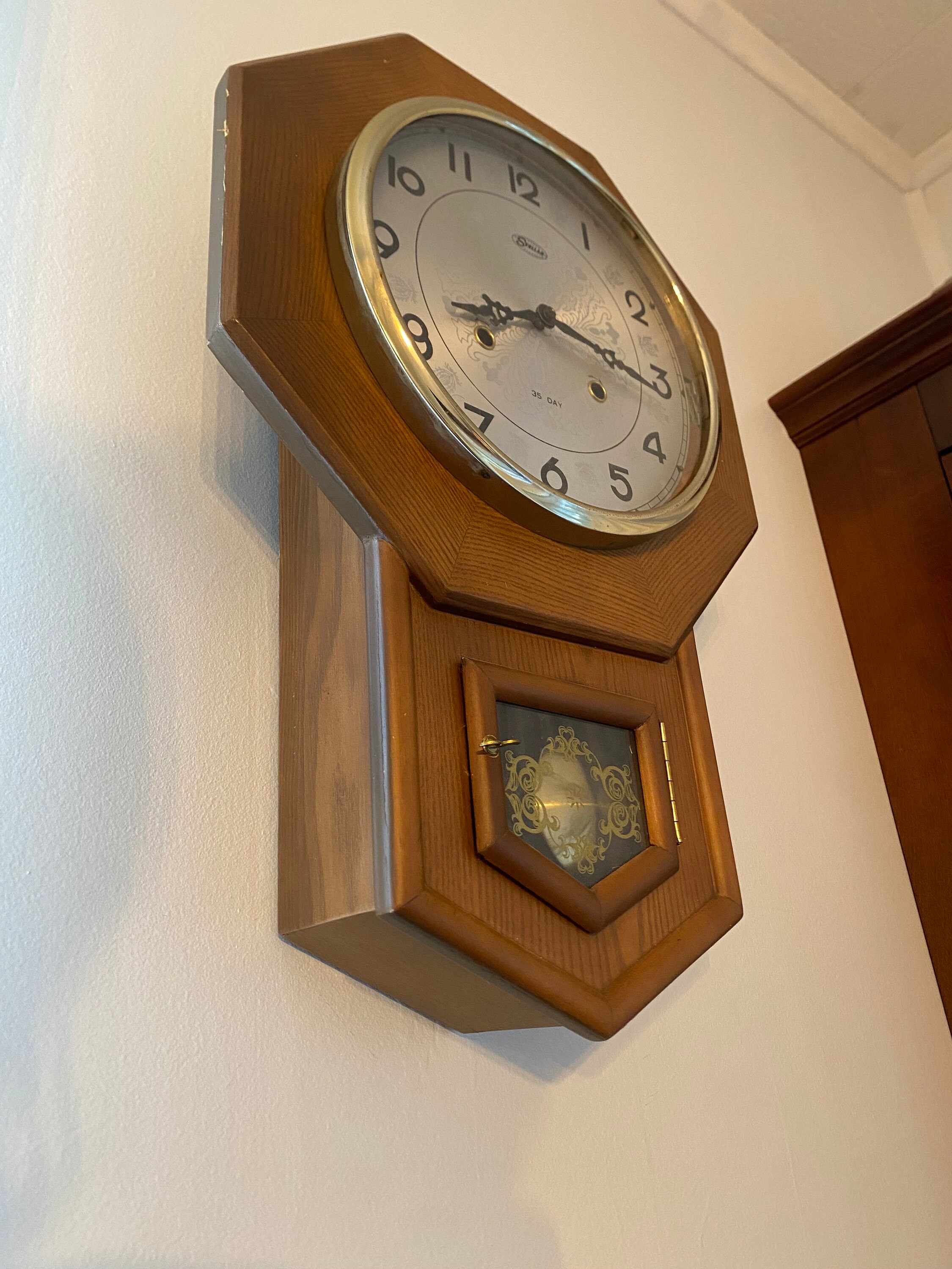 Vintage Mechanical Wall Clock Chiming Pendulum Wall Clock Restored ...