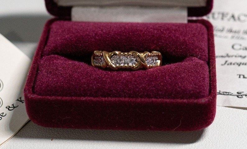 Camrose & Kross Jackie Kennedy JBK Unity Ring Gold Diamonds Eternity Band Kennedy Reproduction ...