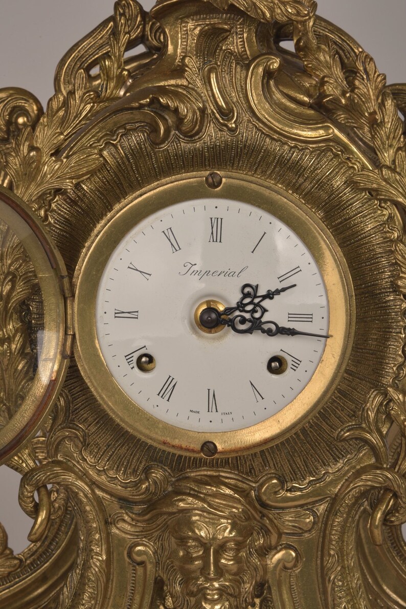 Antique Style Imperial Brass French Mantle Clock Working Hermle ...