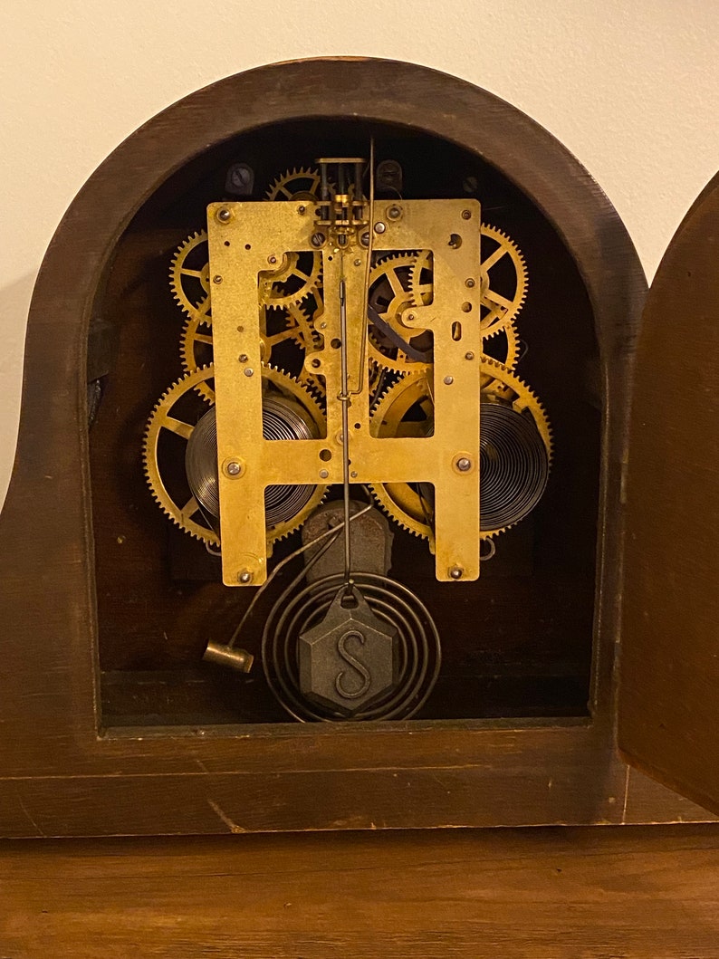 Vintage Sessions Mechanical Mantle Clock Chiming Mantle Clock Restored ...
