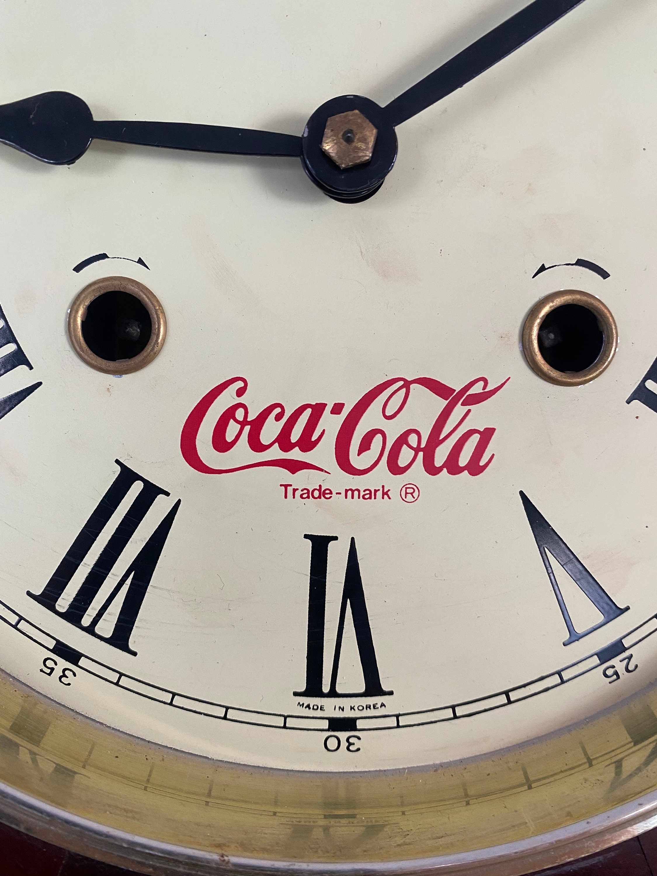 Vintage Coca Cola Mechanical Clock Chiming Pendulum Cherrywood Wall ...
