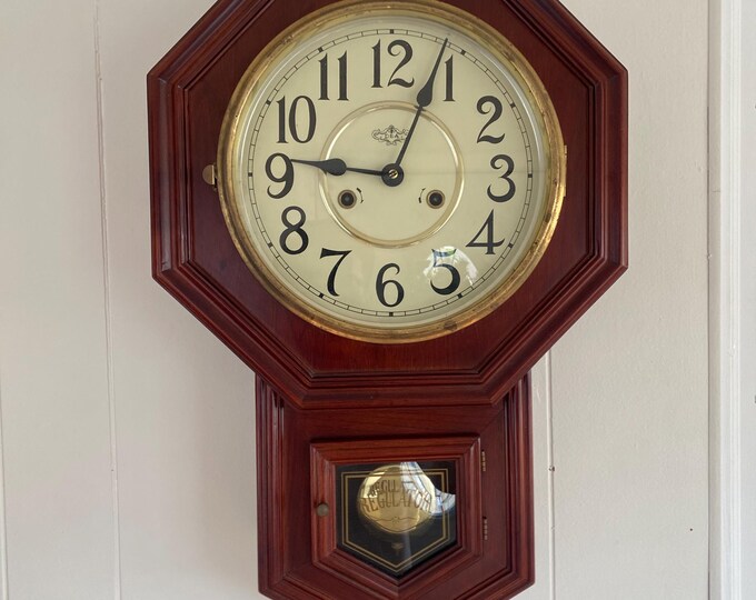 Vintage Regulator Mechanical Wall Clock Chiming Pendulum Wall Clock ...