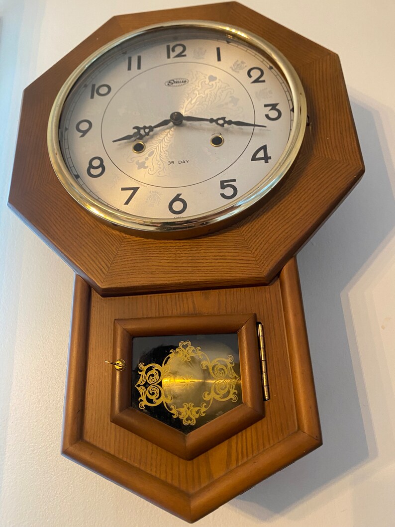 Vintage Mechanical Wall Clock Chiming Pendulum Wall Clock Restored ...