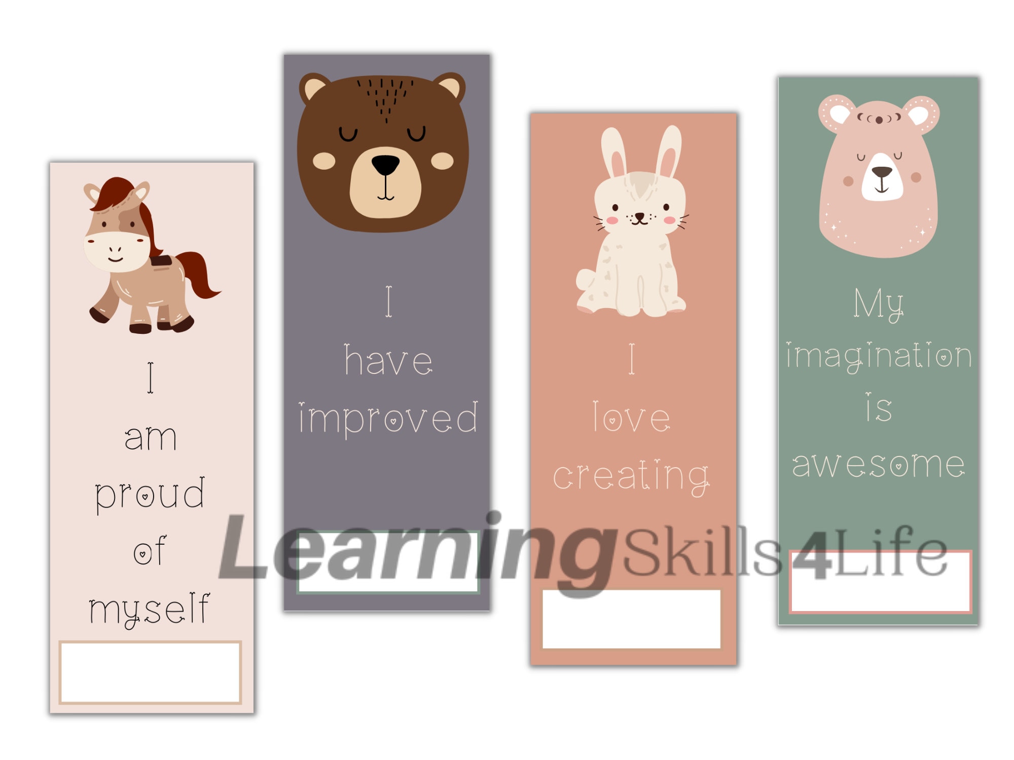 Animal Affirmation Bookmarks for Children - Empower Positive Behaviour ...