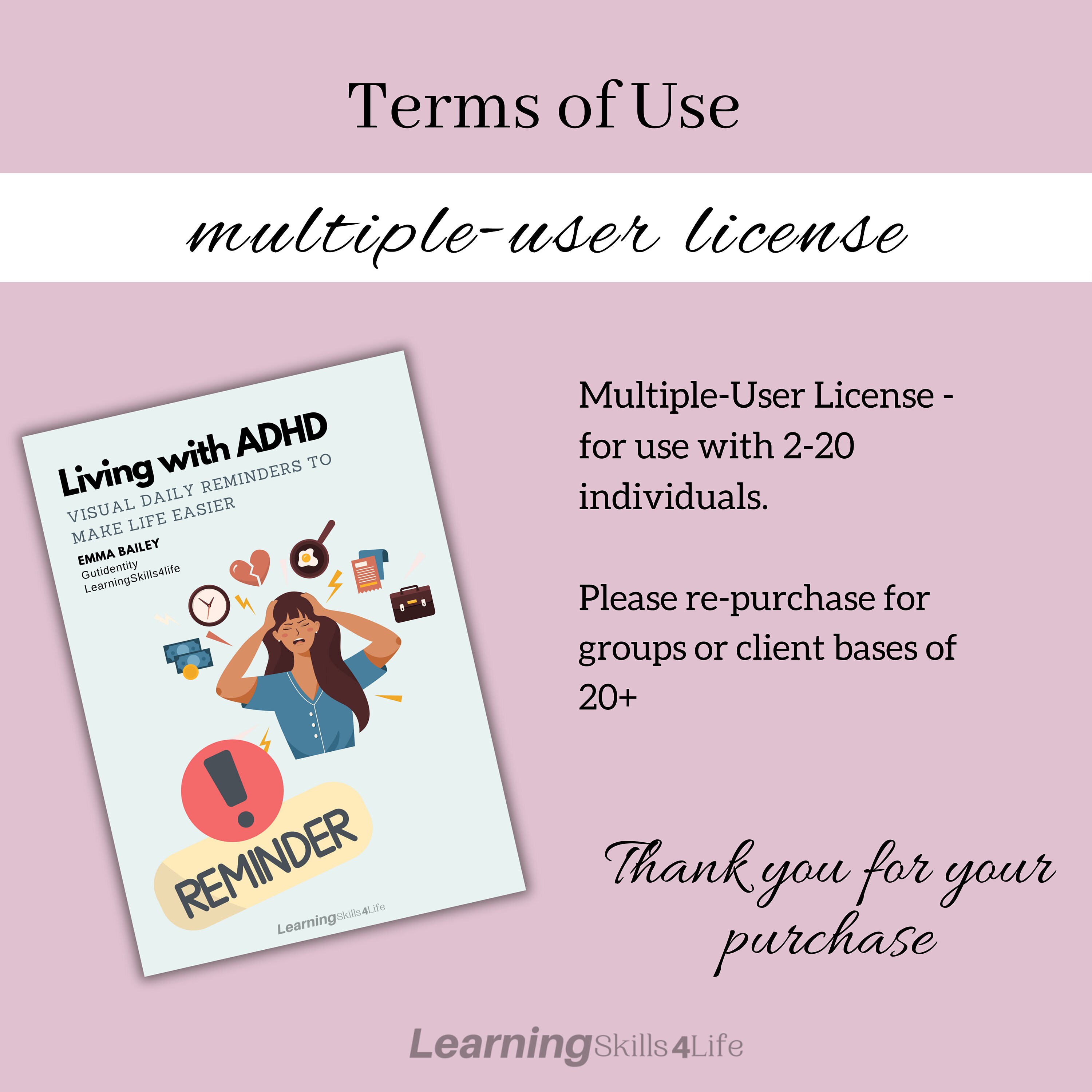 ADHD Visual Reminder Cards living With Adhd-multiple-use License 252 ...