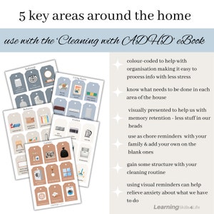 ADHD Visual Cue Cards - Cleaning With ADHD -multiple-user License- 189 ...