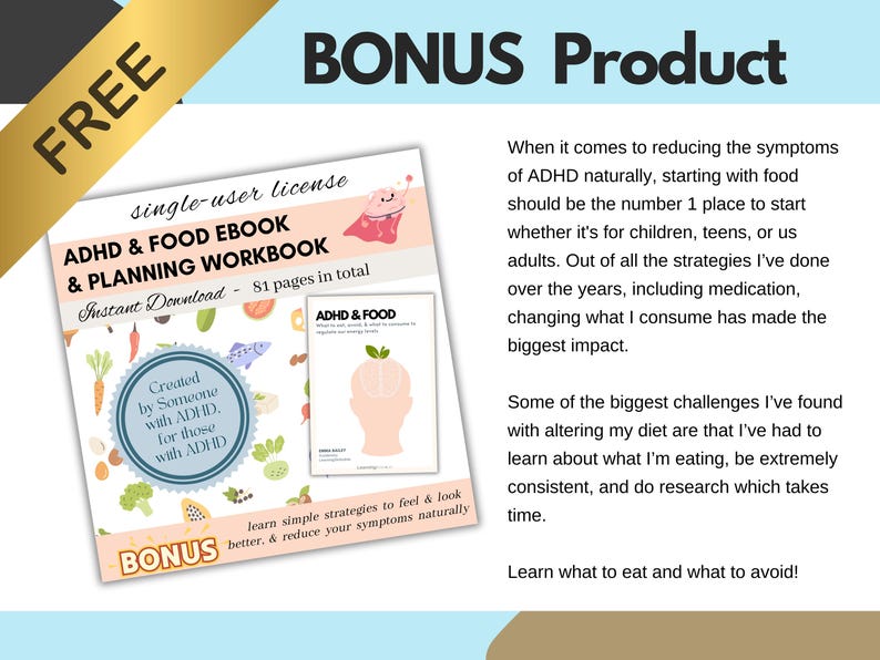 ADHD Without Meds Ebook Guide-single-use License + Adhd Planners–adhd ...