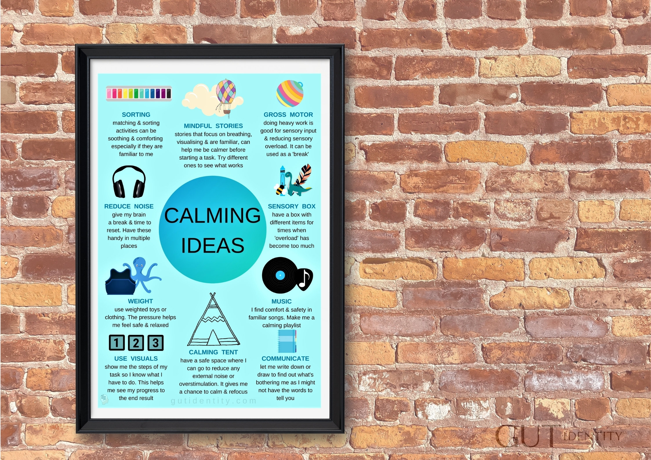 Calming Ideas Poster-Digital Download PDF PNG JPG Sensory | Etsy