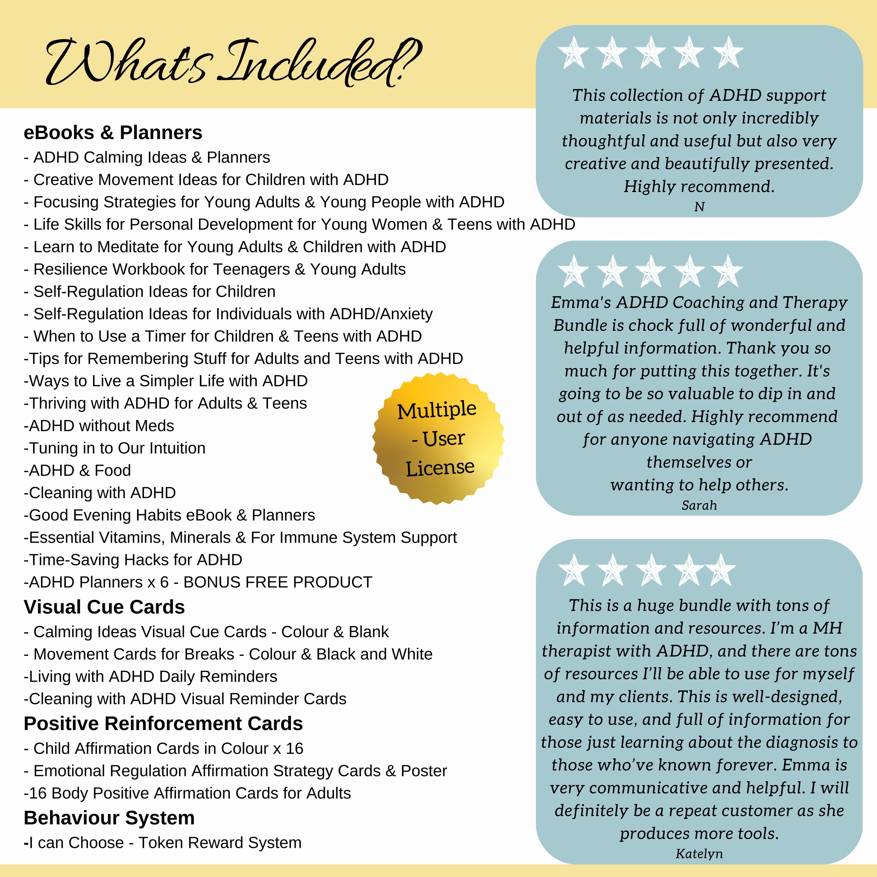 ADHD Coaching & Therapy BUNDLE - Multiple-use License, Adhd Planners ...