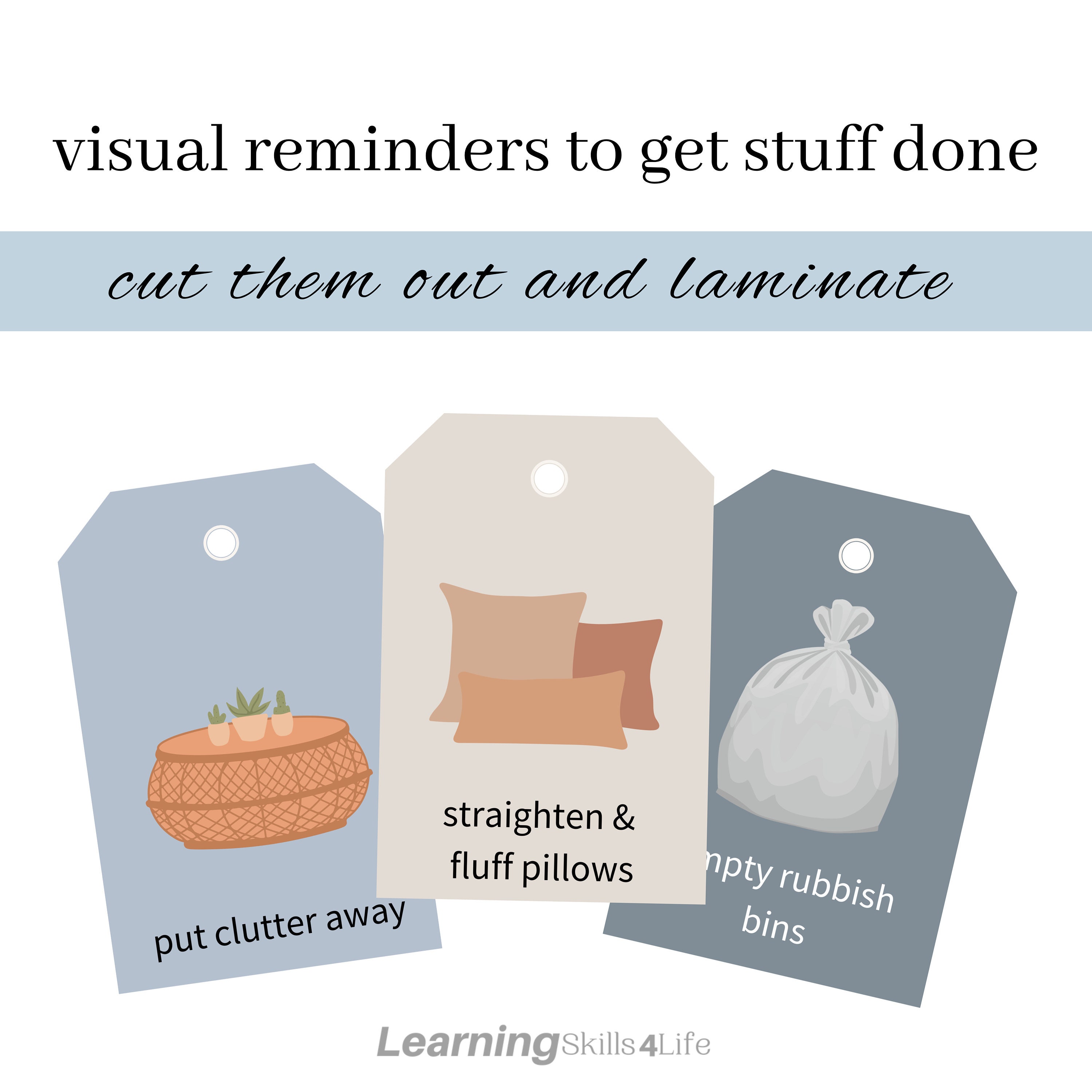 ADHD Visual Cue Cards - Cleaning With ADHD -multiple-user License- 189 ...