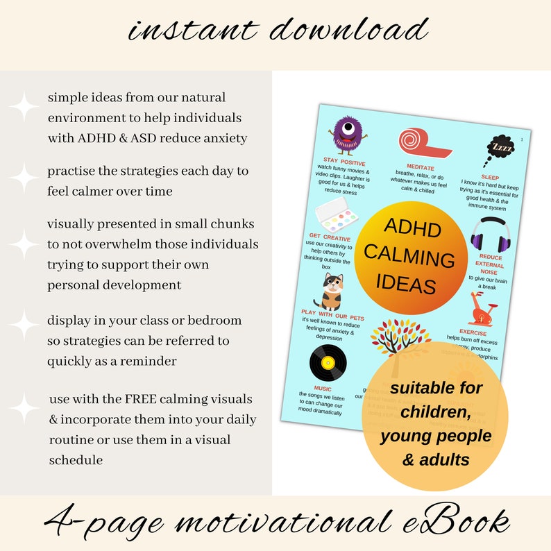 Calming Ideas for Individuals With ADHD, ASD & Anxiety -adhd and Asd ...