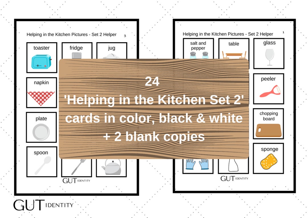 Kitchen Helper Set 2 Pictures Digital Download PDF- Colour, B & W and ...