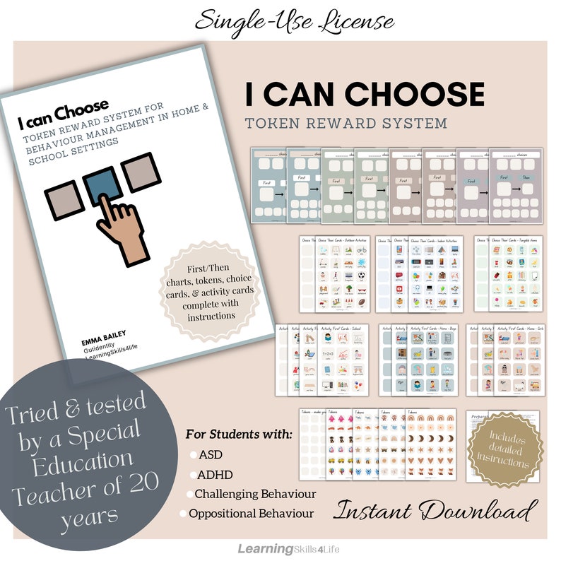Token Reward System - Children & Teens With ASD, ADHD, Challenging or ...