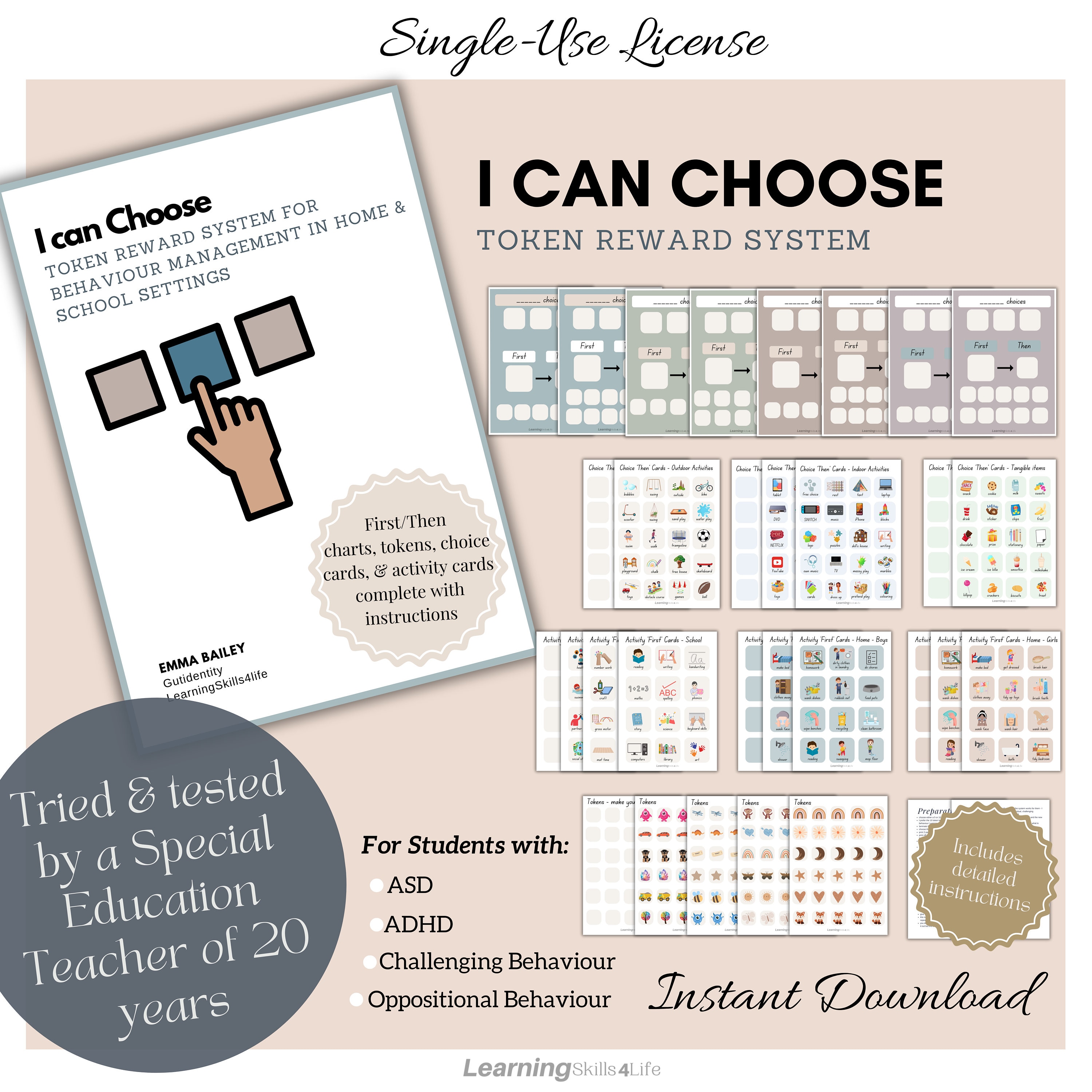 Token Reward System - Children & Teens With ASD, ADHD, Challenging or ...