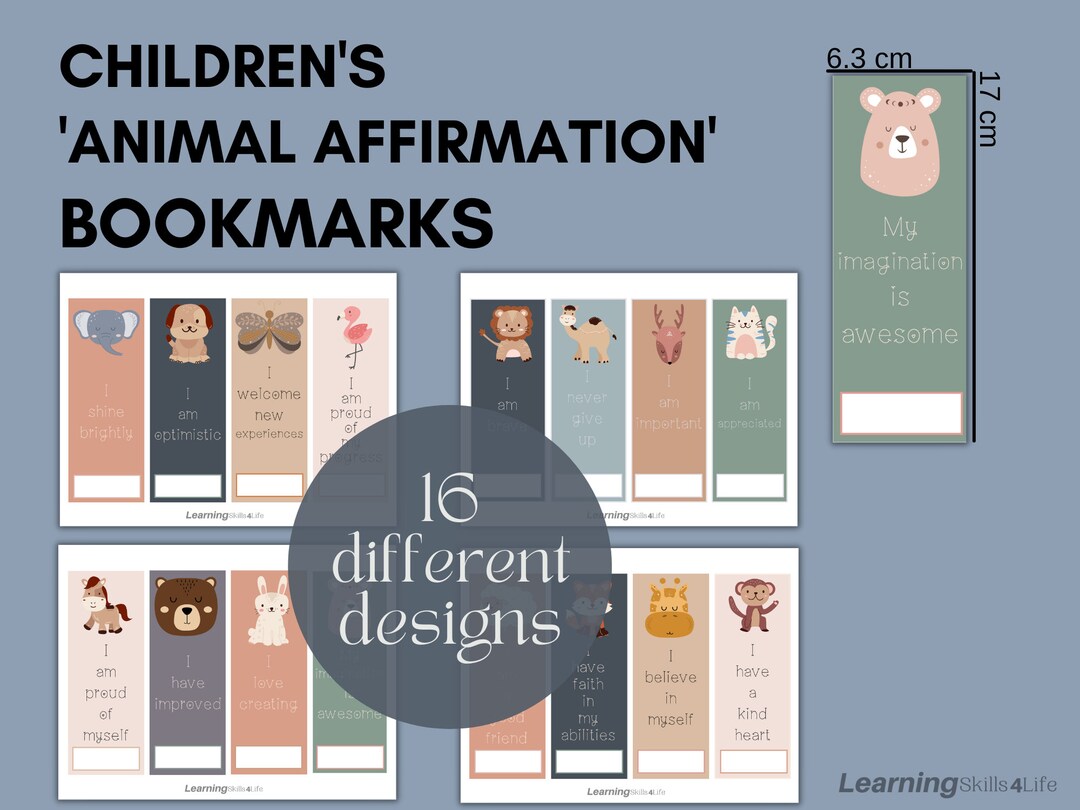 Animal Affirmation Bookmarks for Children - Empower Positive Behaviour ...