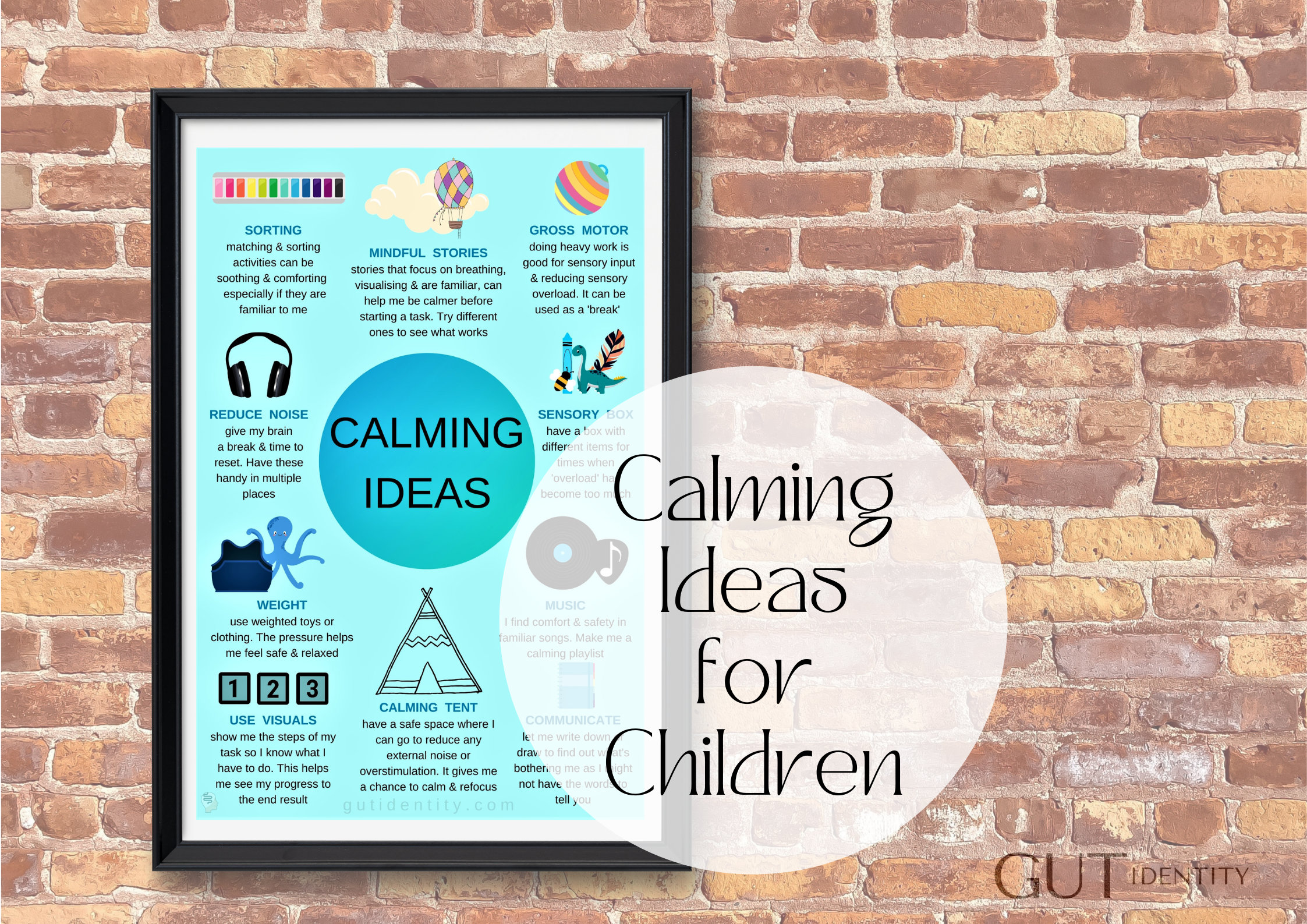 Calming Ideas Poster-digital Download PDF PNG JPG - Sensory - Anxiety ...