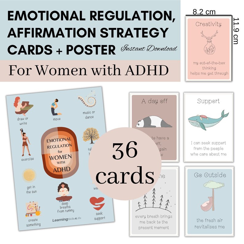 Emotional Regulation Affirmation Strategy Cards 36 for Women - Etsy New ...