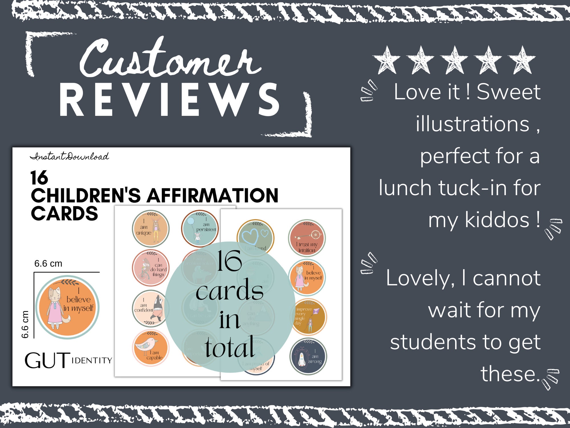 Affirmation Cards for Children - 16 Printable Cards - Positive Cards ...
