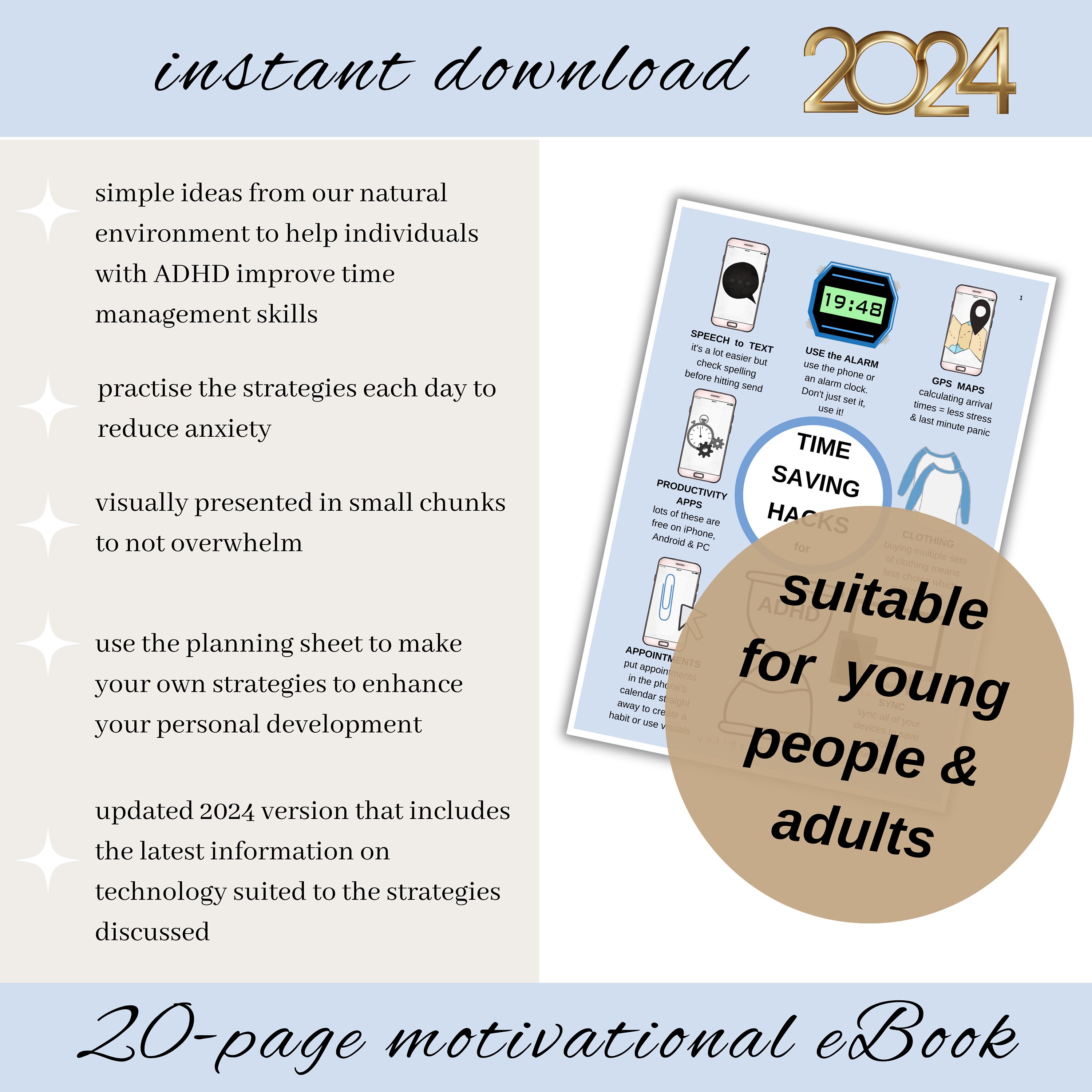 Time-saving Hacks for Adults & Teens With ADHD 20-page Ebook and ...