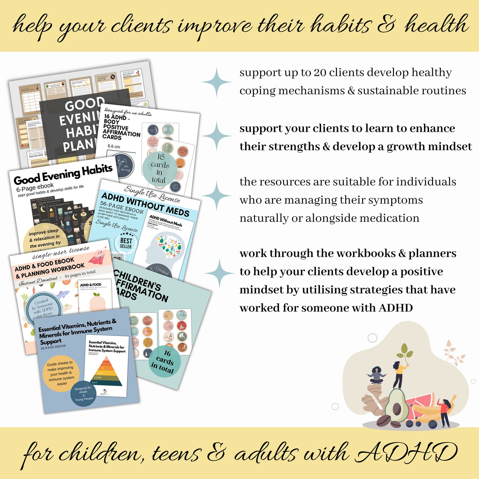 ADHD Coaching & Therapy BUNDLE - Multiple-use License, Adhd Planners ...