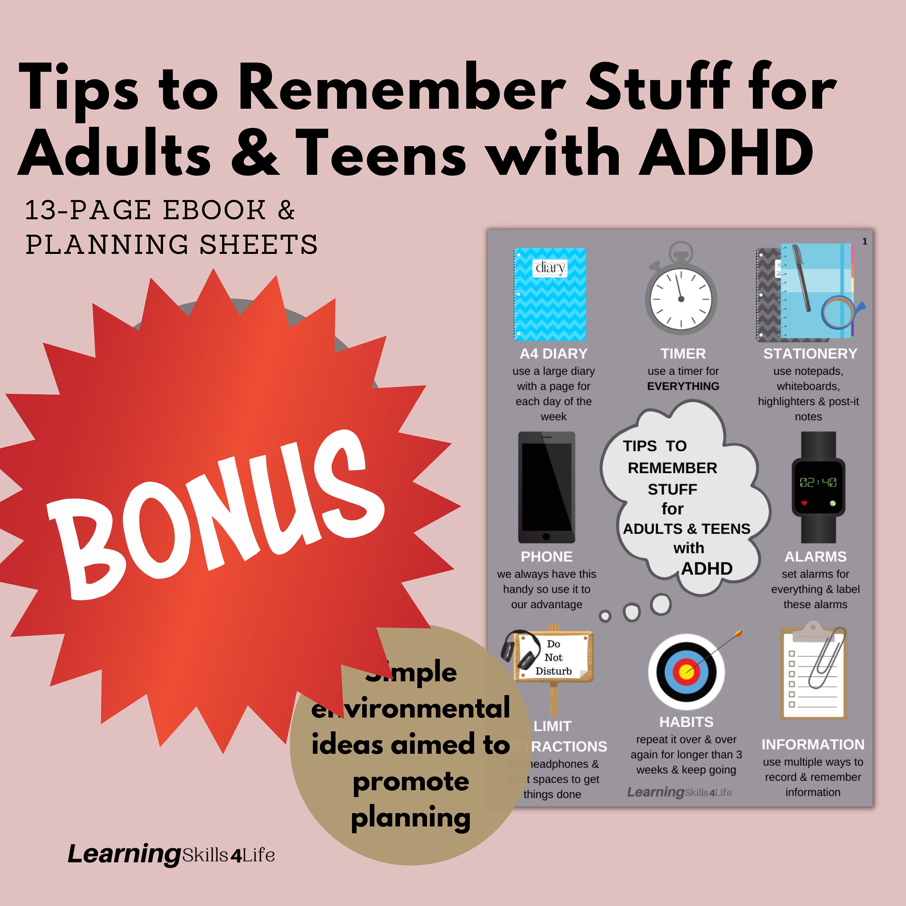 Focusing Strategies for Adults & Young People With ADHD Home, School ...