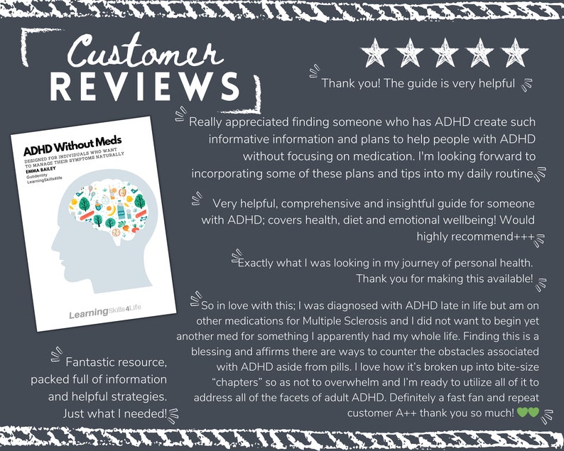 ADHD Without Meds Ebook Guide-single-use License + Adhd Planners–adhd ...