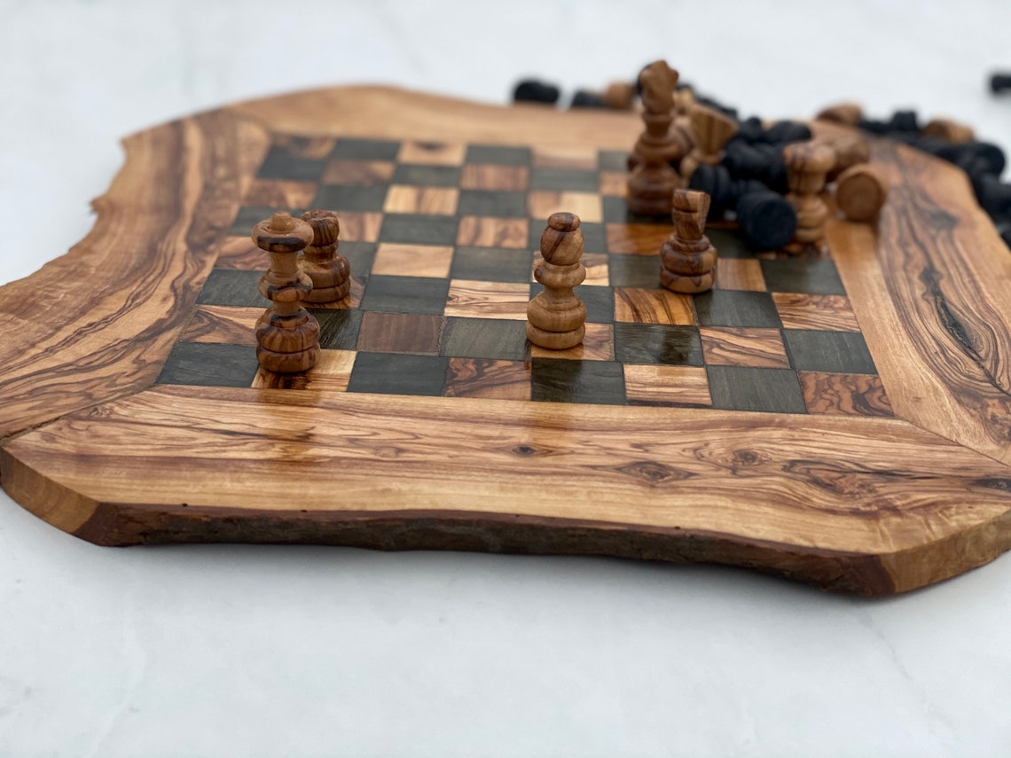 Chess Board, Wooden Chess Board, Chess Set , Wood Chess Board, Birthday ...