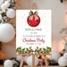 Christmas Disco Ball Welcome Sign, Red Disco Ball Holiday Party Poster ...