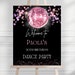 Disco Ball Welcome Sign, Custom Birthday Party Entrance Sign, Pink ...