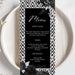Editable Black and White Menu Card Template, Art Deco Abstract Black ...