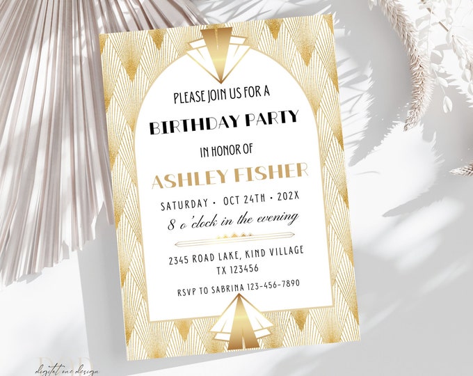Great Gatsby Invitation-puttin on the Ritz Invitation-art Deco ...