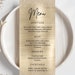 Elegant Menu Cards Template, Champagne Metallic Glitter Design ...