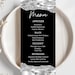 Silver and Black Menu Card Template, Editable Birthday Dinner Menu ...