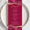 Hot Pink Floral Menu Card Template, Pink Birthday Menu, Hot Pink Floral ...