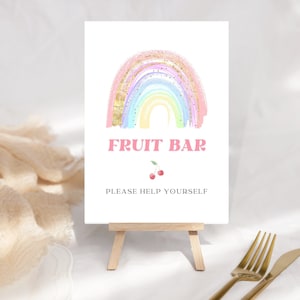 Printable Fruit Bar Sign, Fruit Drink Bar Sign, INSTANT DOWNLOAD, Fruit ...