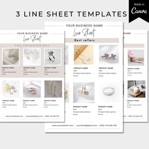 Modern Line Sheet Template, Retail Product Sheet, Price List Template ...