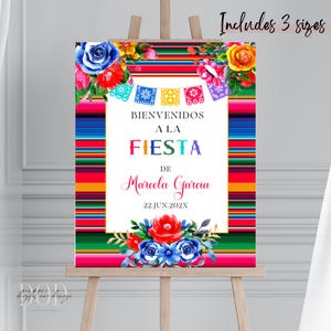 Editable Mexican Fiesta Birthday Welcome Sign, Spanish Fiesta Welcome ...