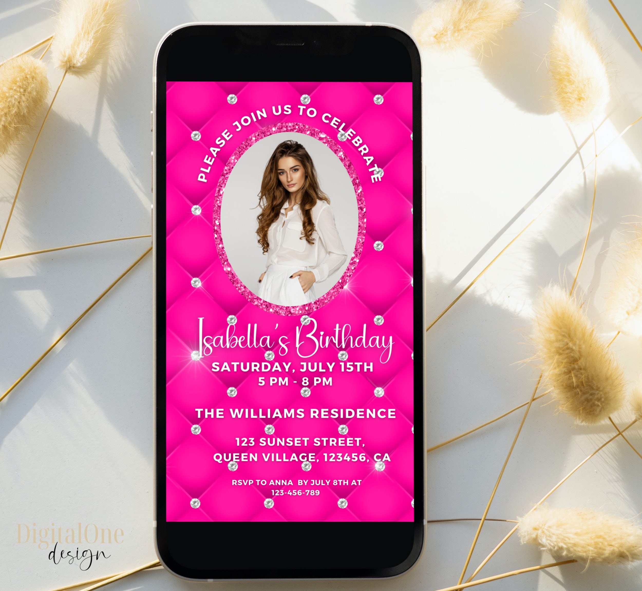 Electronic Birthday Invitation Template Phone Party Invite - Etsy