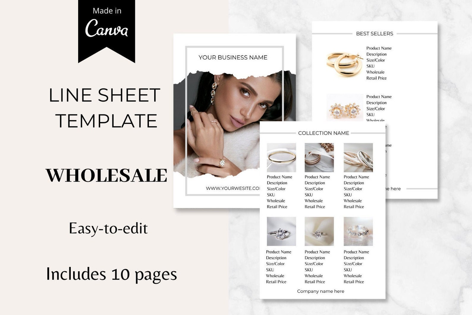 Wholesale Line Sheet Line Sheet Template Product Catalog | Etsy