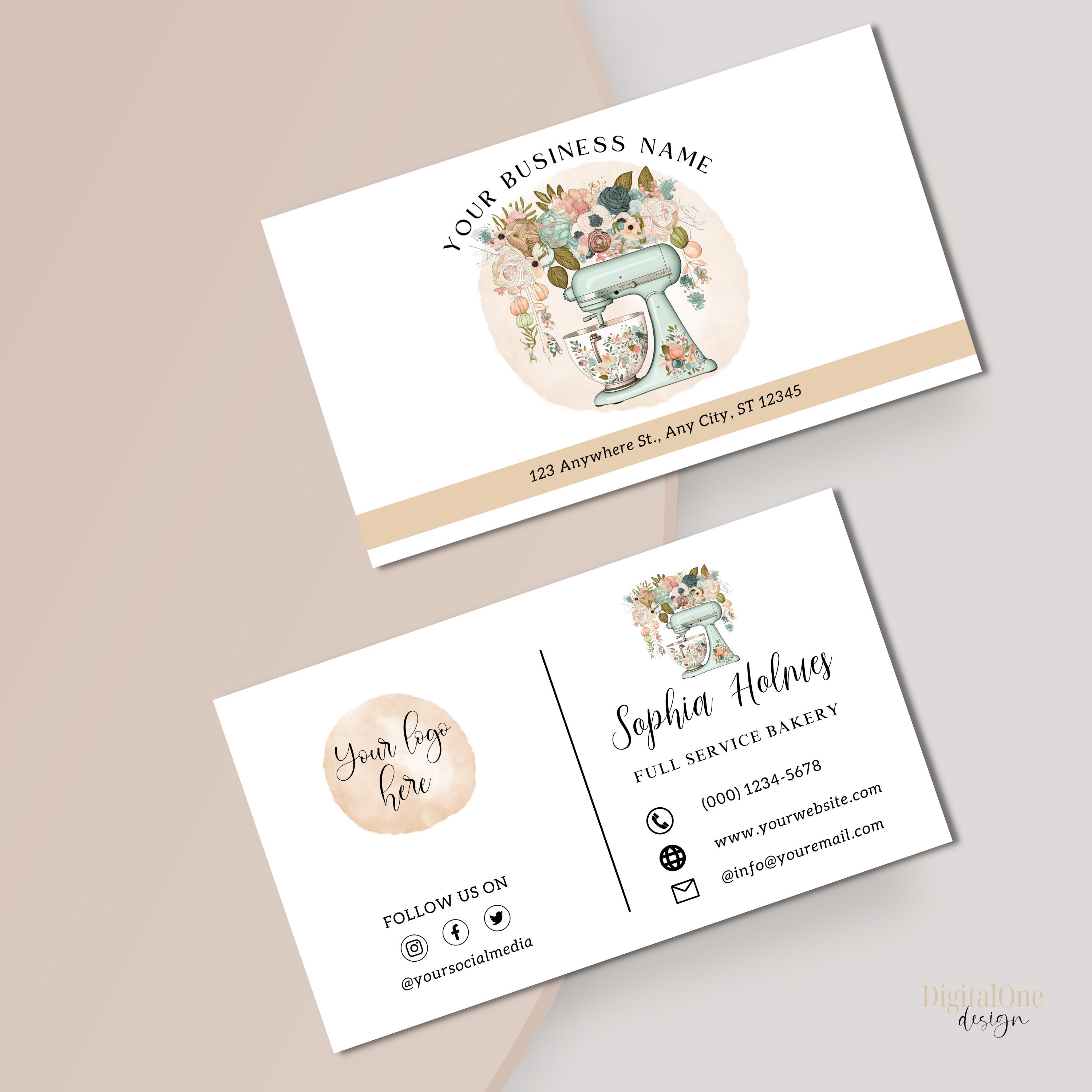 Bakery Business Cards Template, DIY Edit Bakery Business Card ...