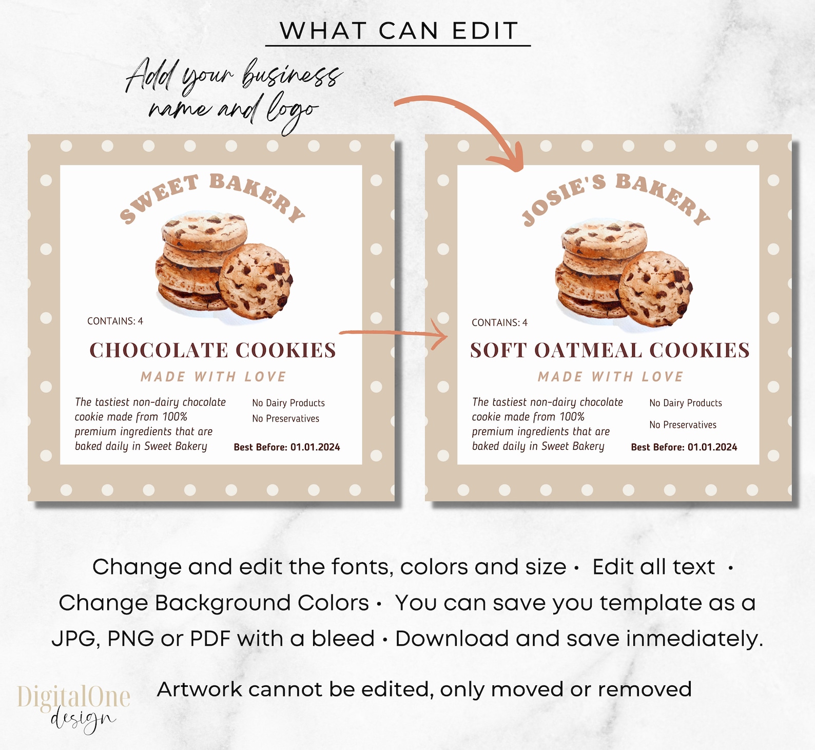 Editable Bakery Label Tamplete, Homemade Cookies Label, Custom Home ...