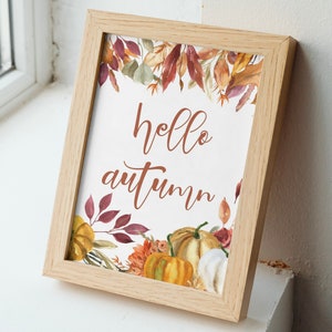 Hello Autumn Printable Sign Instant Download Fall Decor - Etsy