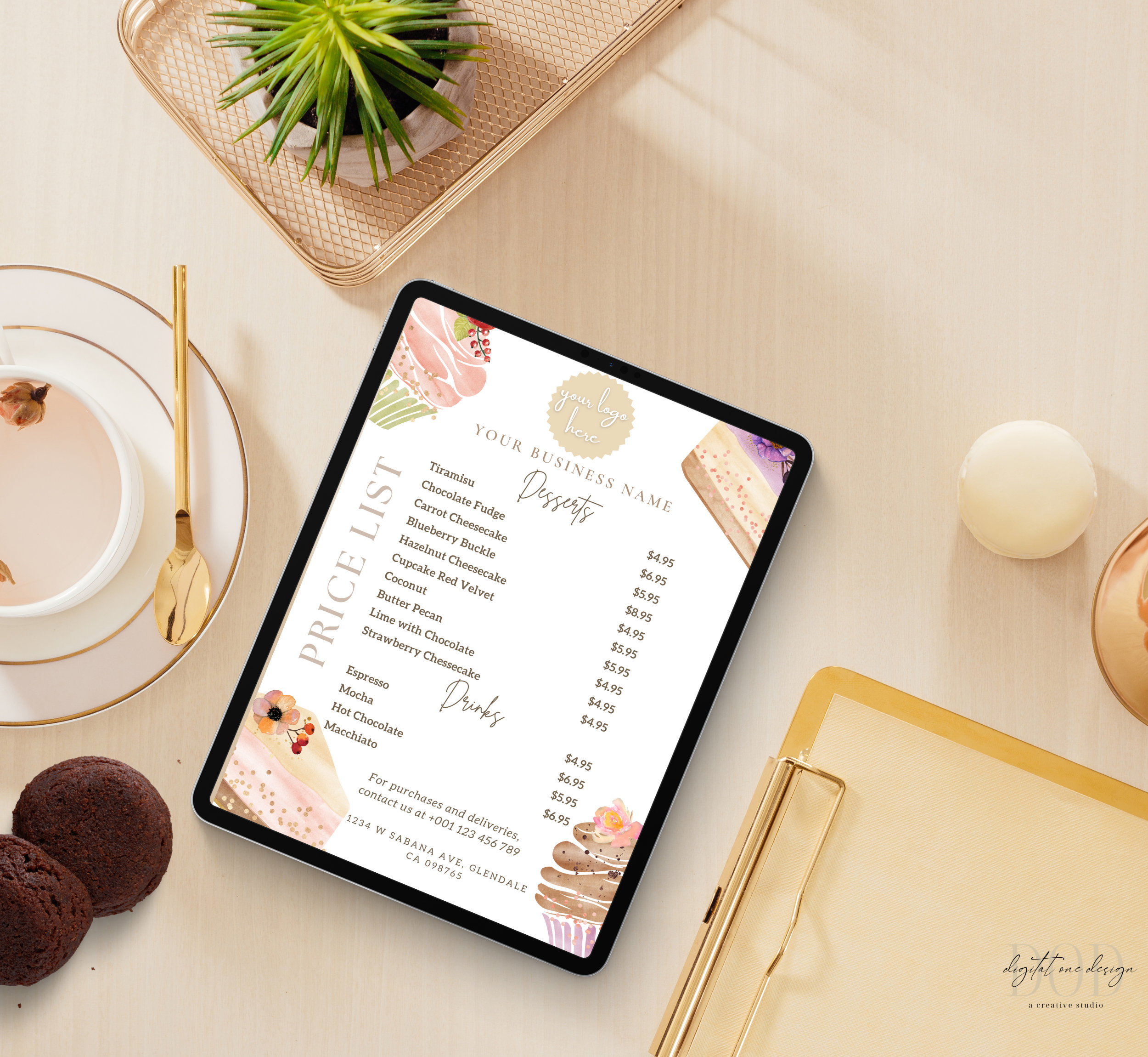 Dessert Price List Template Editable Menu Template Bakery - Etsy