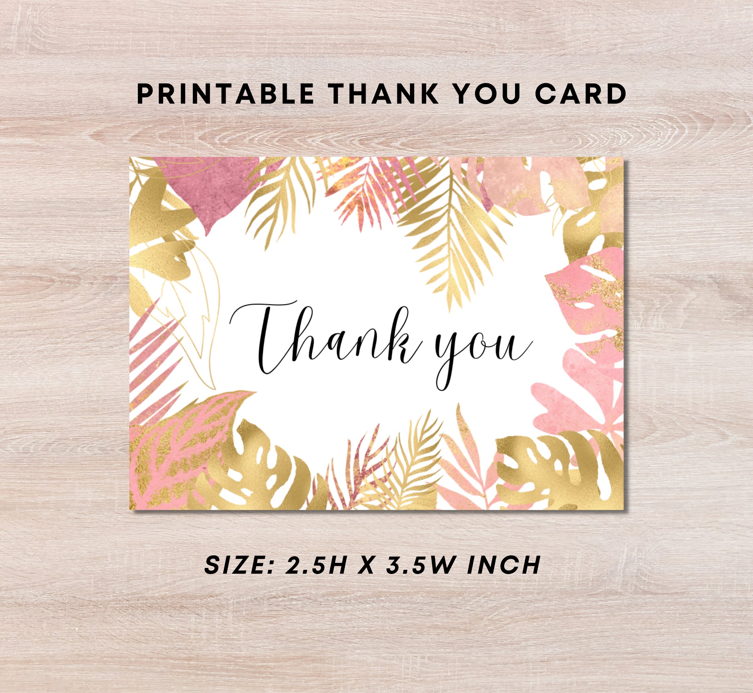 Printable Thank You Card Tropical Thank You Cards Digital - Etsy