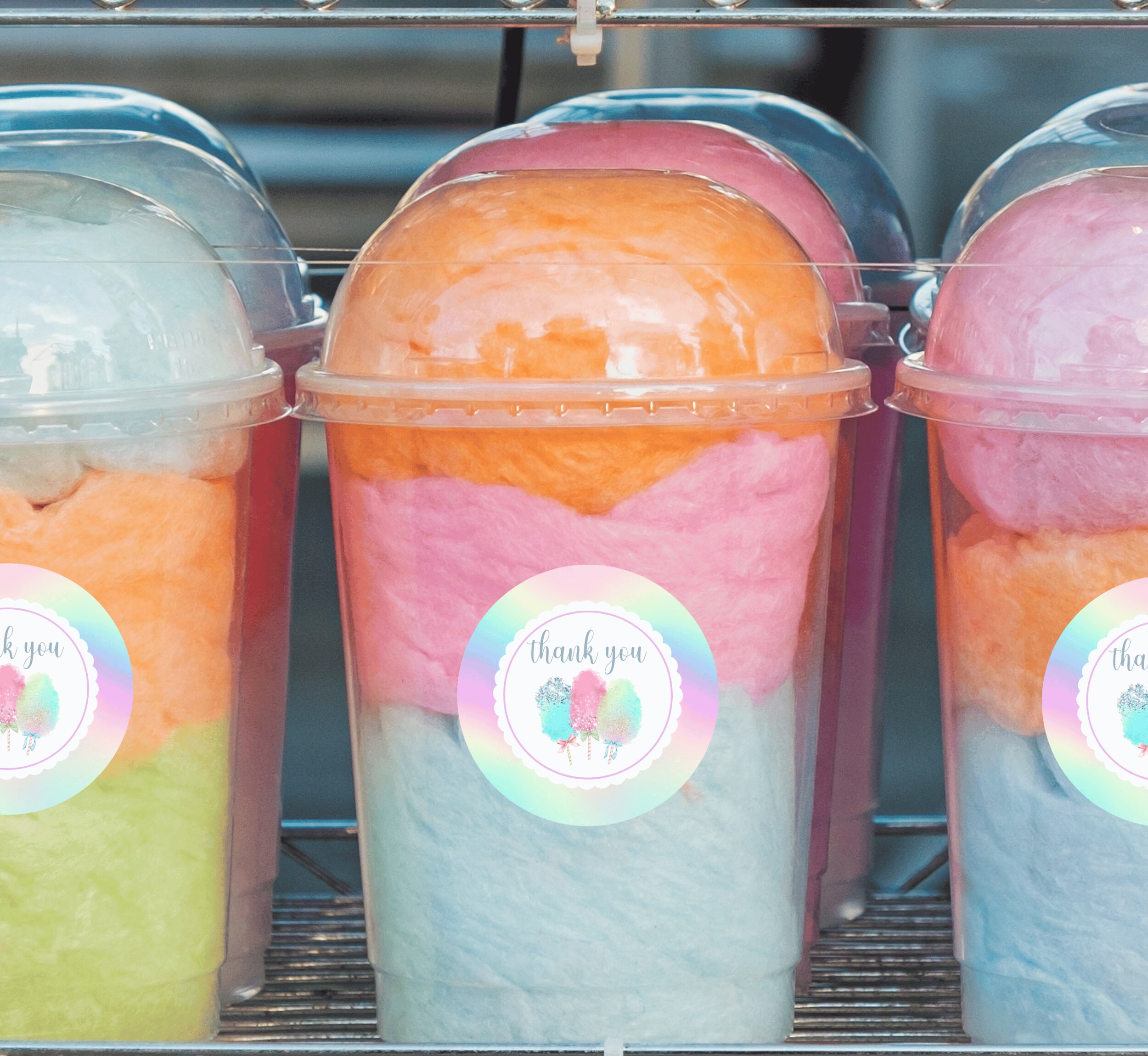 Cotton Candy Thank You Tag, Printable Cotton Candy Birthday Party ...