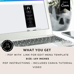 Diamonds Cups Menu Cards Template, Black & Silver Theme Celebration ...