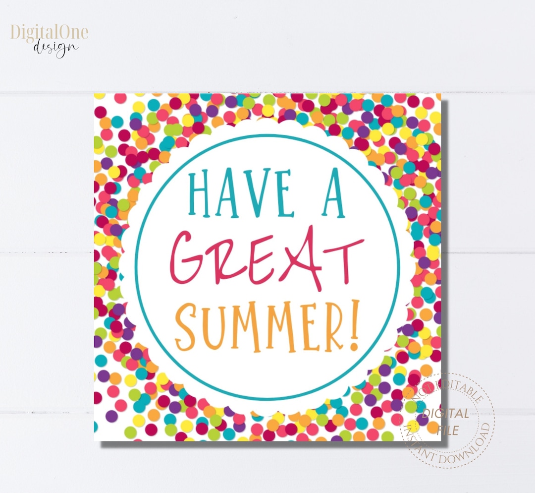 Printable Have a Great Summer Tag, INSTANT DOWNLOAD, Summer Gift Tag ...