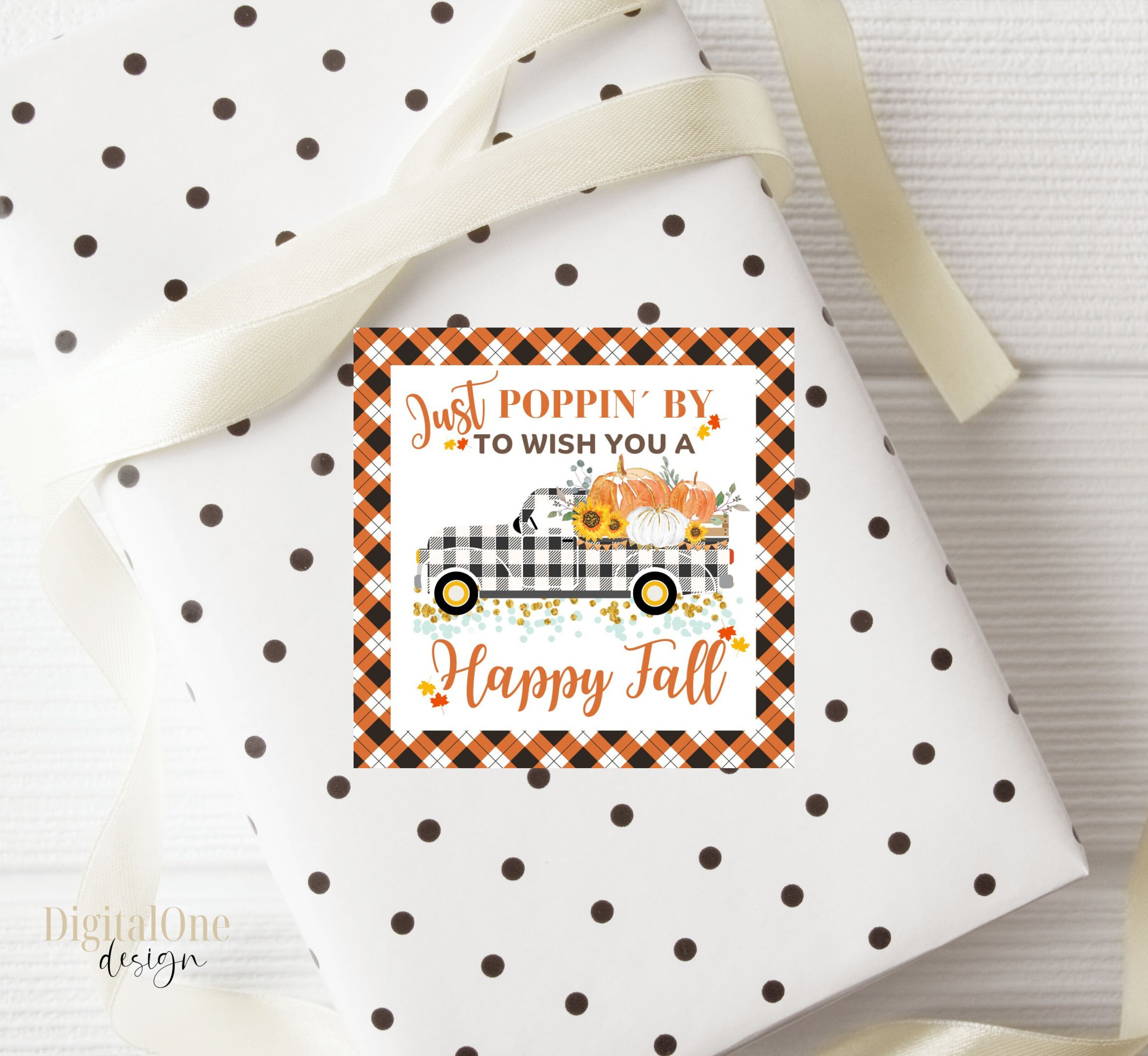 Just Poppin by to Wish You a Happy Fall Tag, Realtor Pop by Tags ...