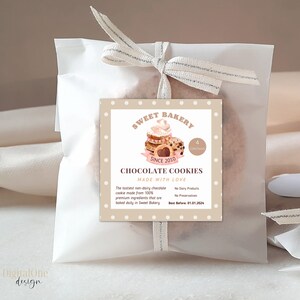 Editable Bakery Label Tamplete Homemade Cookies Label Custom - Etsy